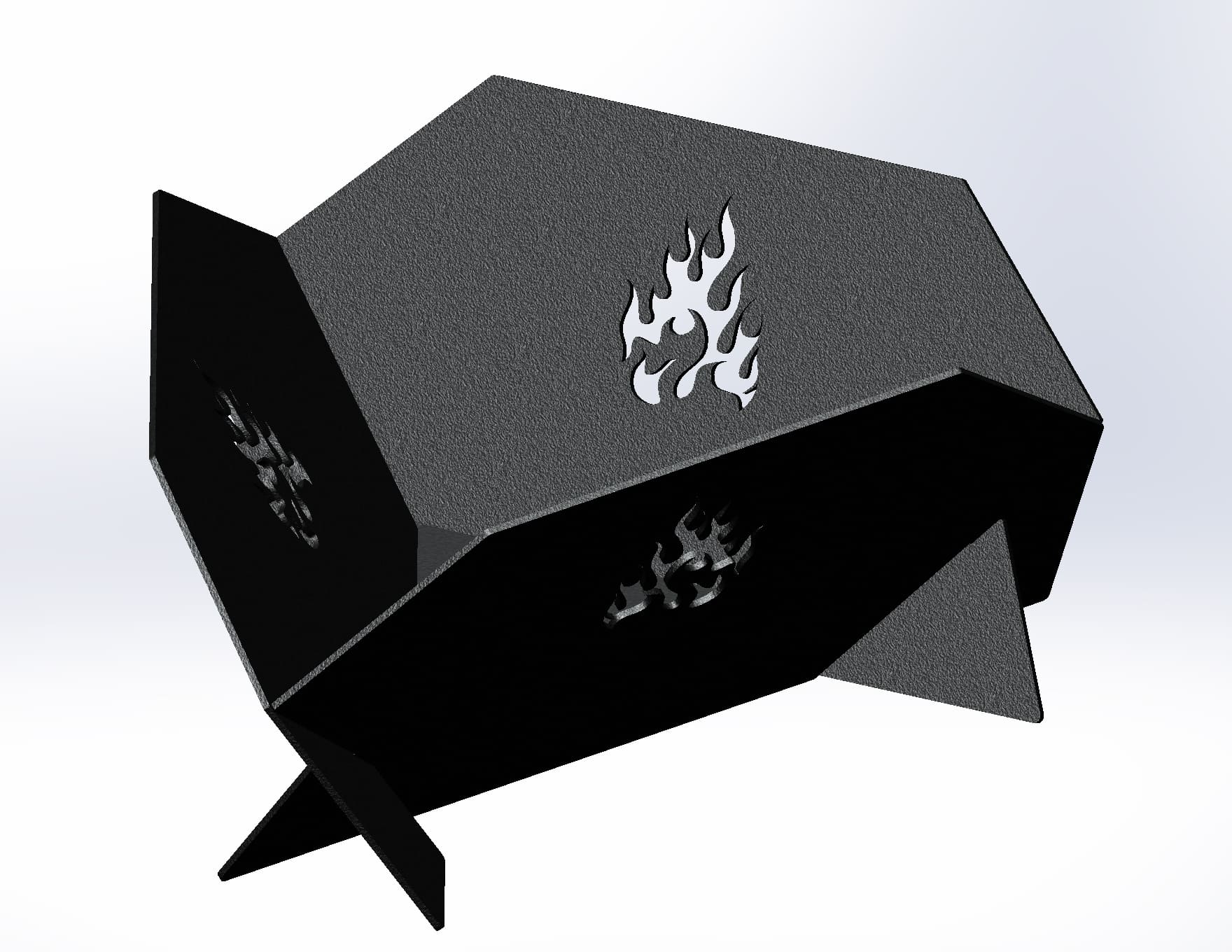 Brasero Triangulaire 600 mm V2 Fichiers d'art et design DXF et SVG pour découpe CNC/Laser/Plasma ...