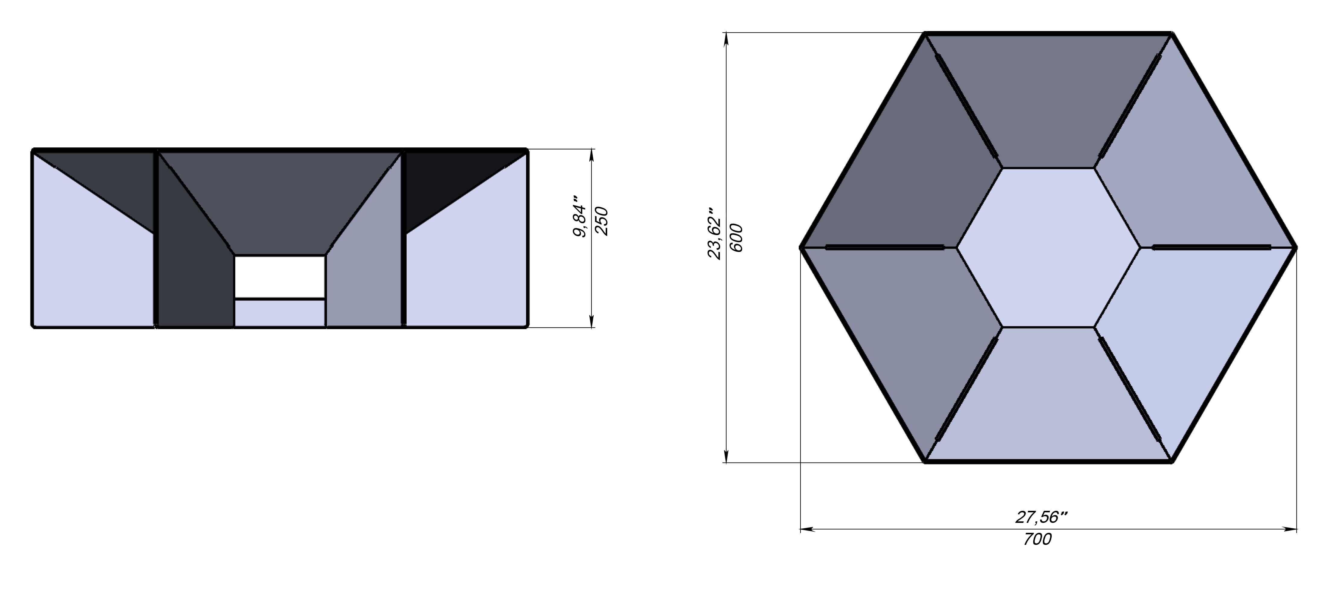 Brasero Hexagonal V5 Fichiers d'art et design DXF et SVG pour découpe CNC/Laser/Plasma - DXF4YOU