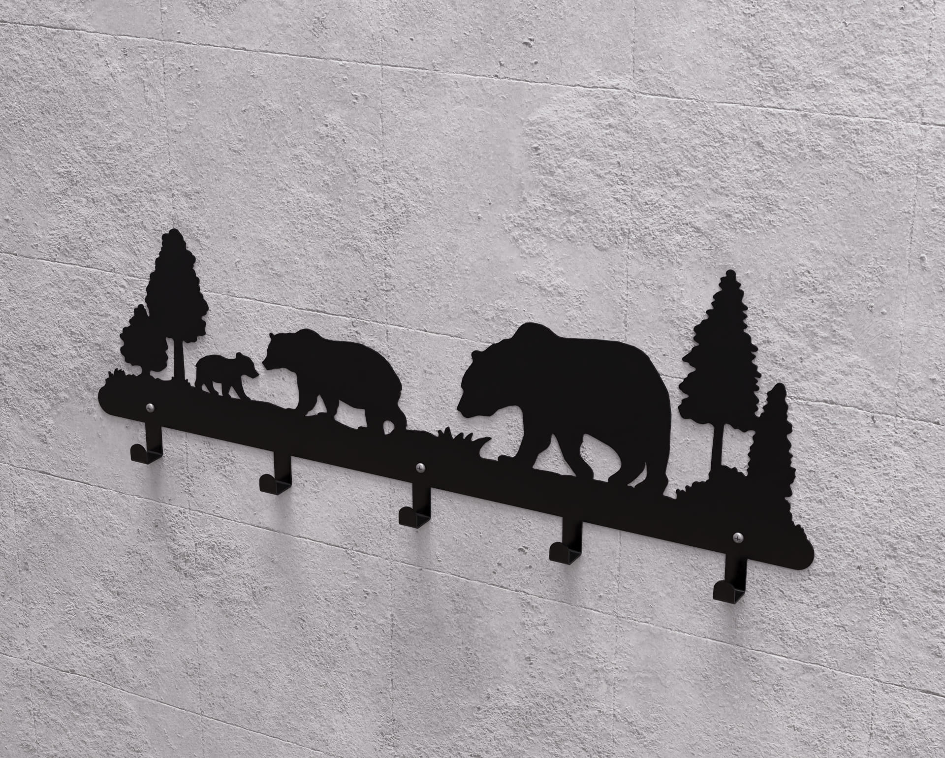 Bears Wall-Mounted Coat Rack. Wall Coatrack DXF and SVG Art and Design ...