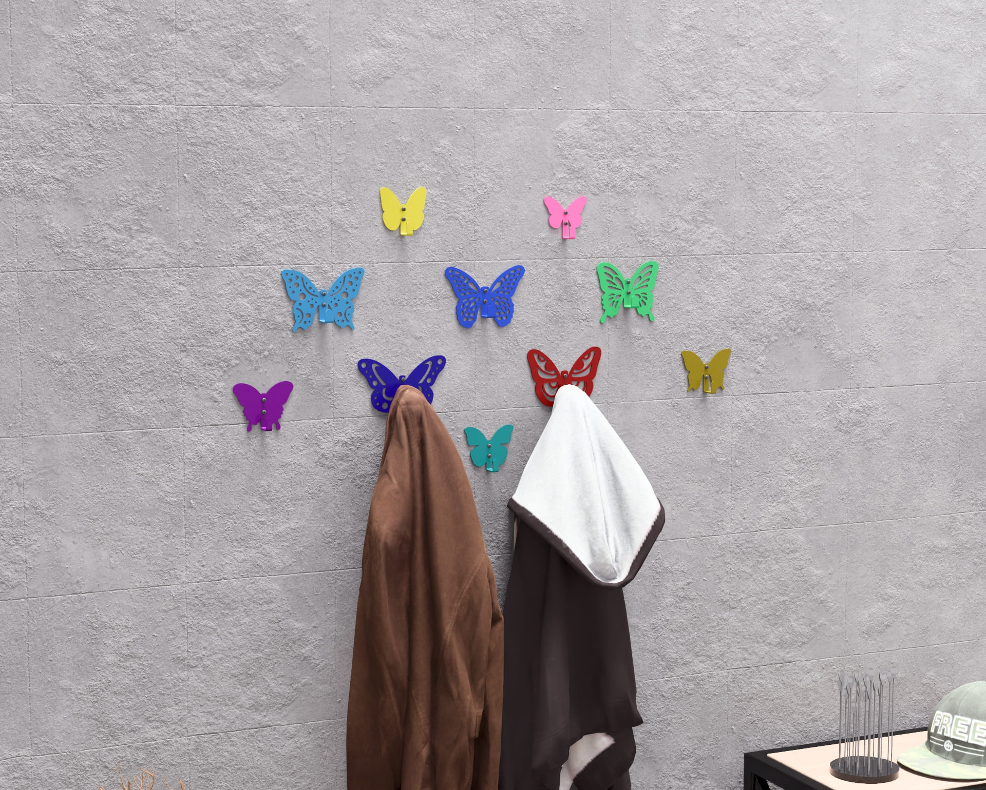 Butterflies Coat Hooks. Wall hooks for coats DXF and SVG Art and Design ...