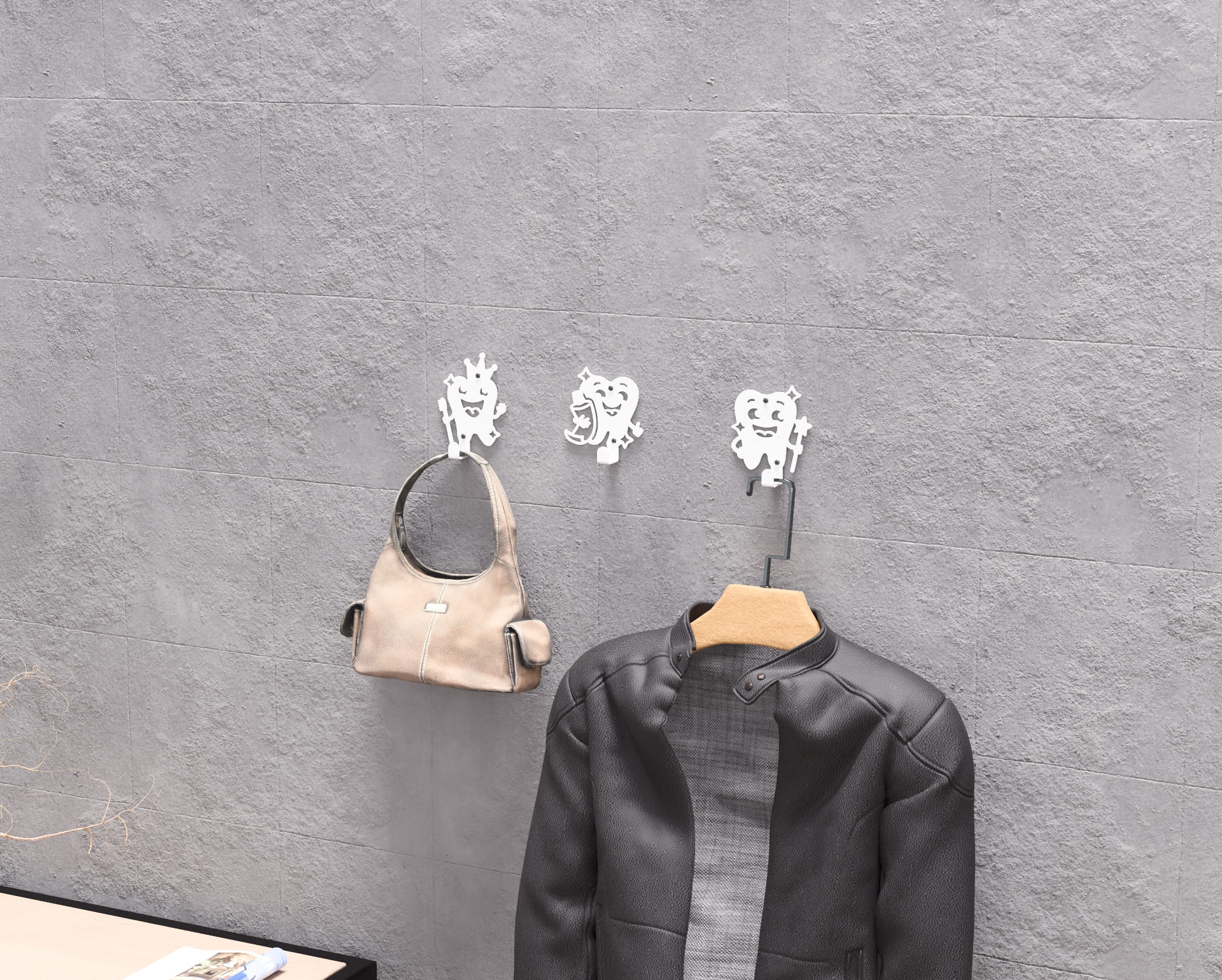 Teeth Coat Hooks. Wall-mounted coat hooks DXF and SVG Art and Design ...