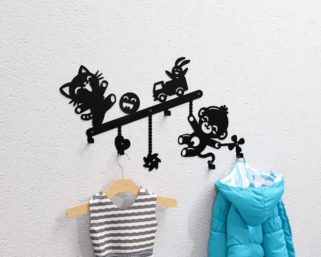 Fun Toys Kids’ Wall-Mounted Coat Rack. Wall Coat Rack DXF and SVG Art ...