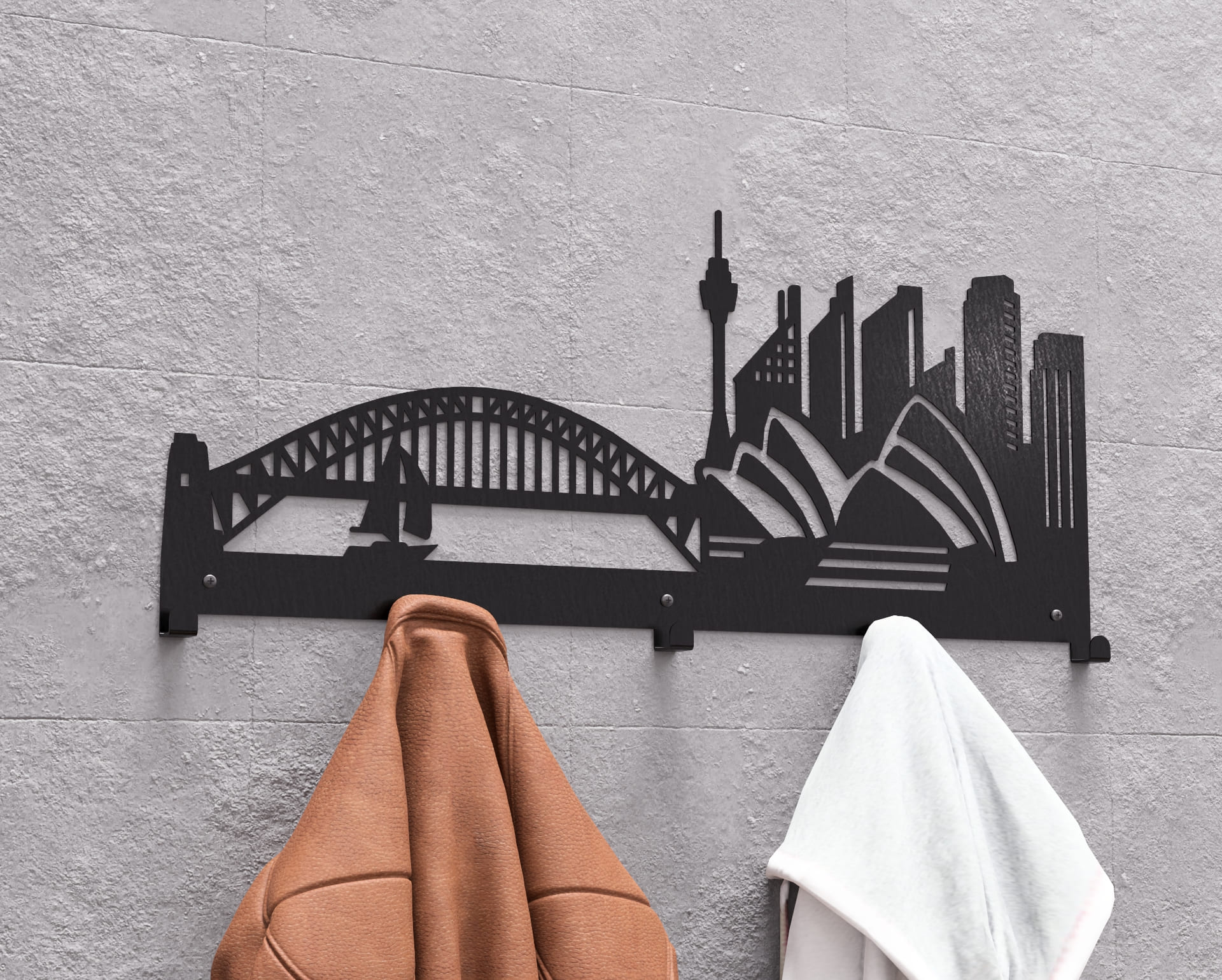 Sydney Wall-Mounted Coat Rack. Wall Mount Coat Rack DXF and SVG Art and ...