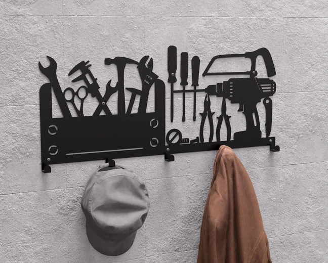 Porte-manteau mural Kit d'Outils. Porte manteau mural Fichiers d'art et ...