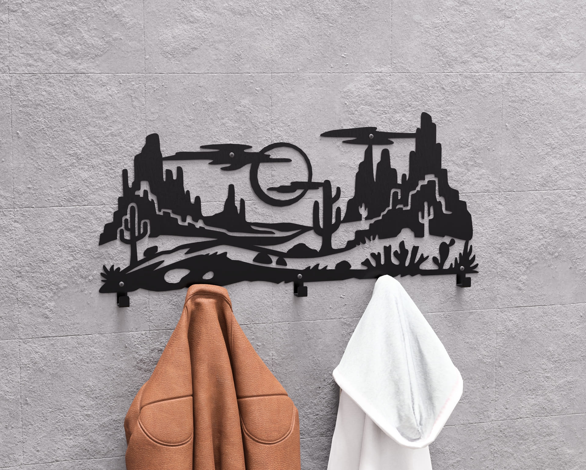 Desert Canyon Wall-Mounted Coat Rack. Wall Coatrack DXF and SVG Art and ...