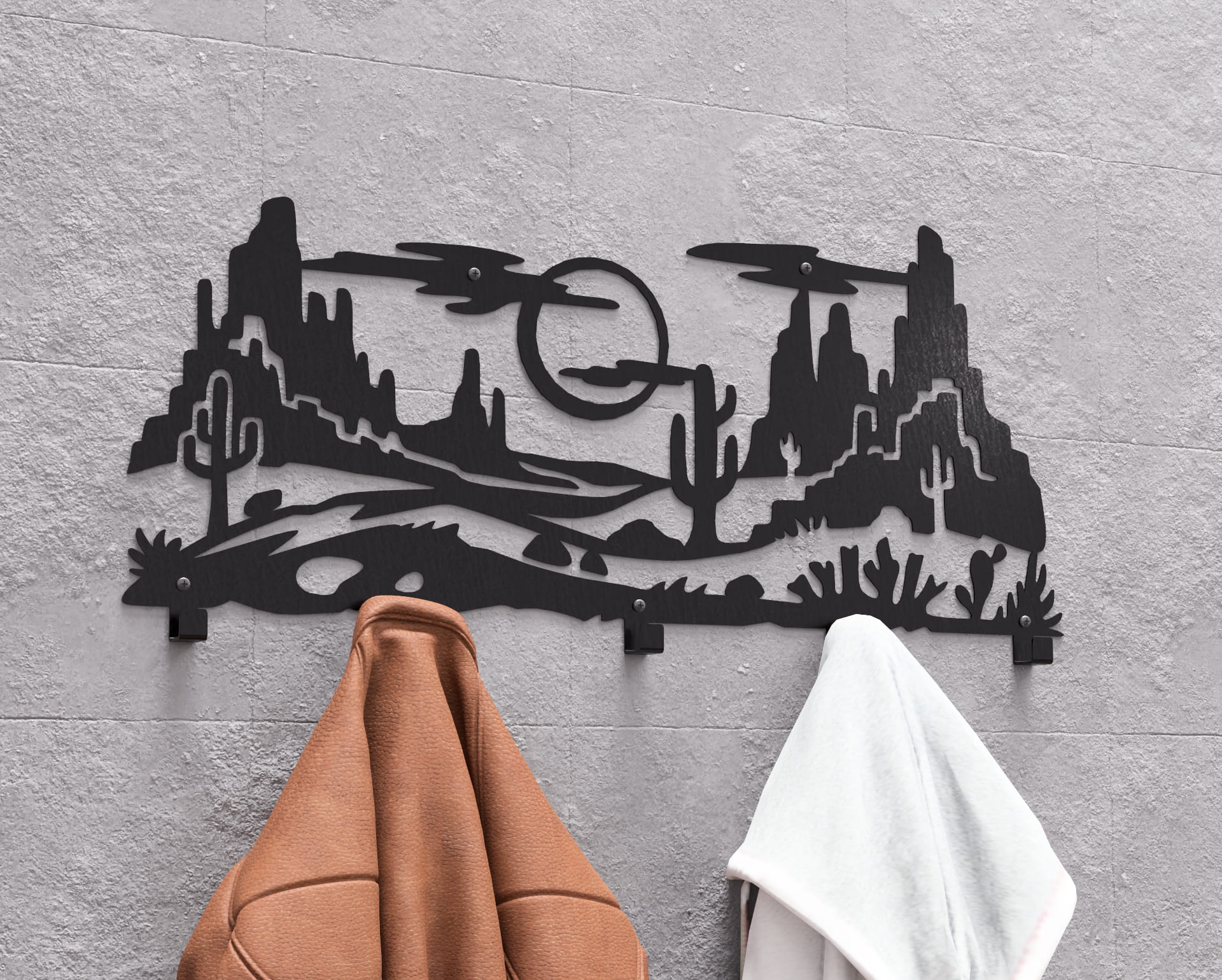 Desert Canyon Wall-Mounted Coat Rack. Wall Coatrack DXF and SVG Art and ...