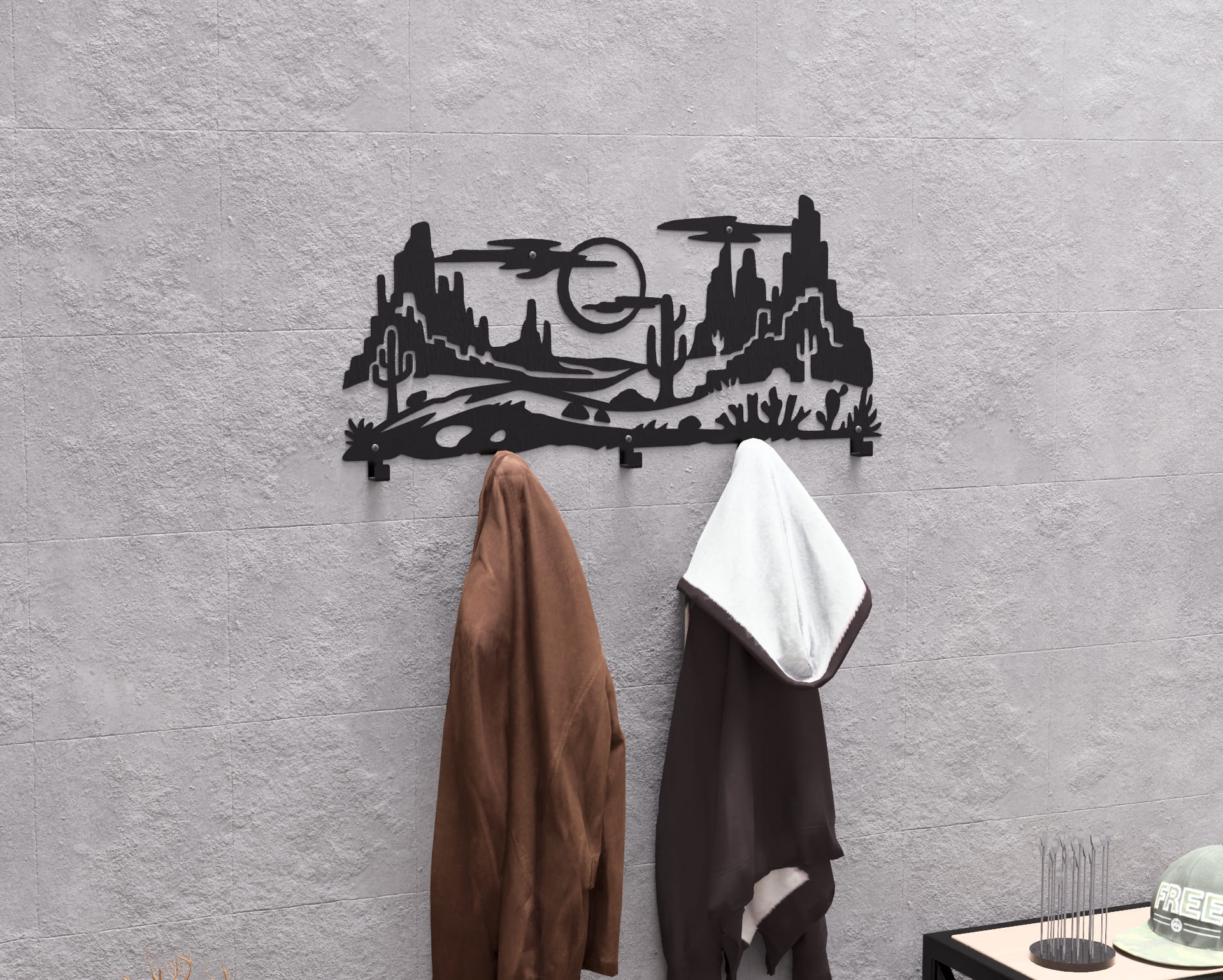 Desert Canyon Wall-Mounted Coat Rack. Wall Coatrack DXF and SVG Art and ...
