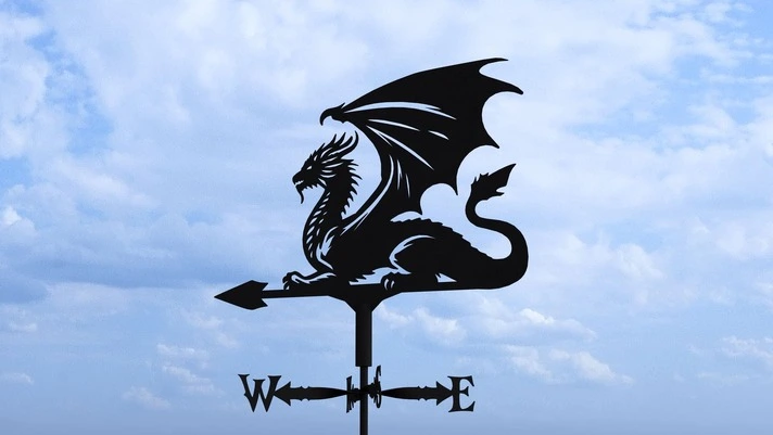 Dragon Weather Vane V2 Three Sizes. Wind Vane DXF and SVG Art and ...