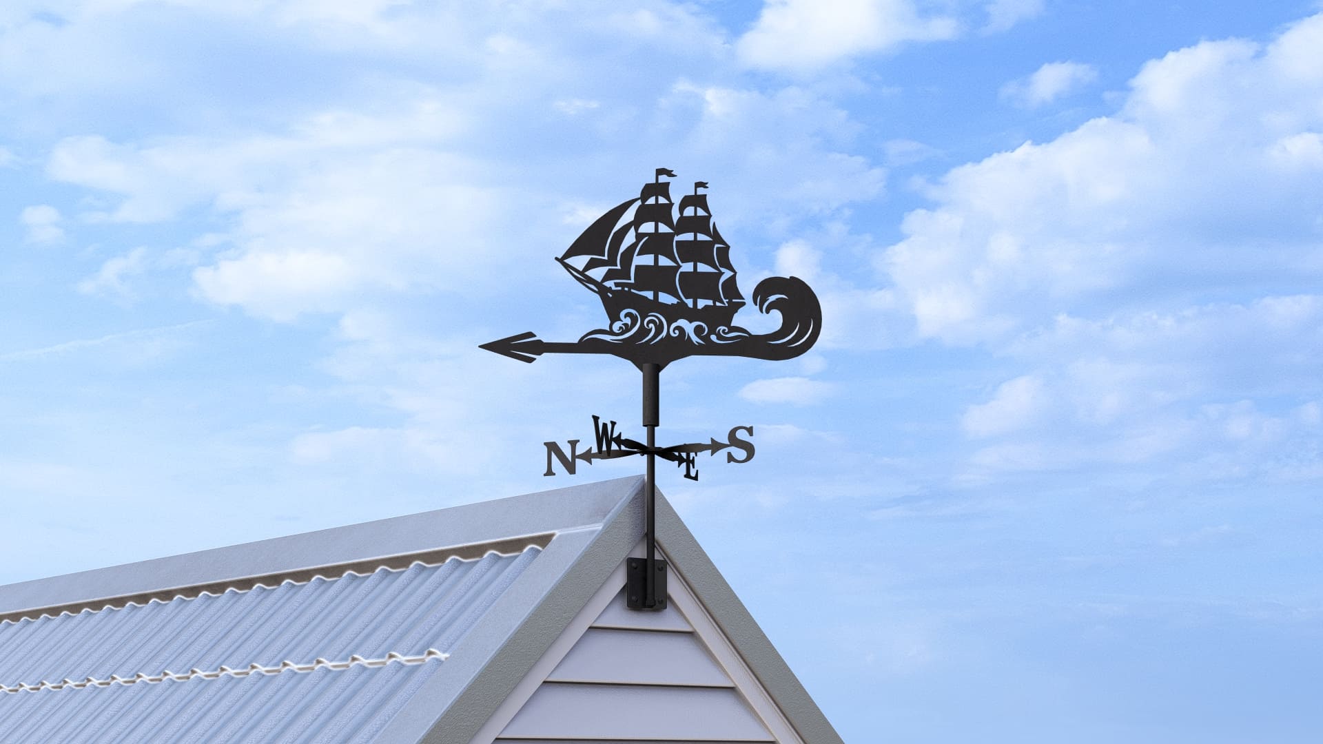 Ship Weather Vane Three Sizes. Weathervane roof decor DXF and SVG Art ...