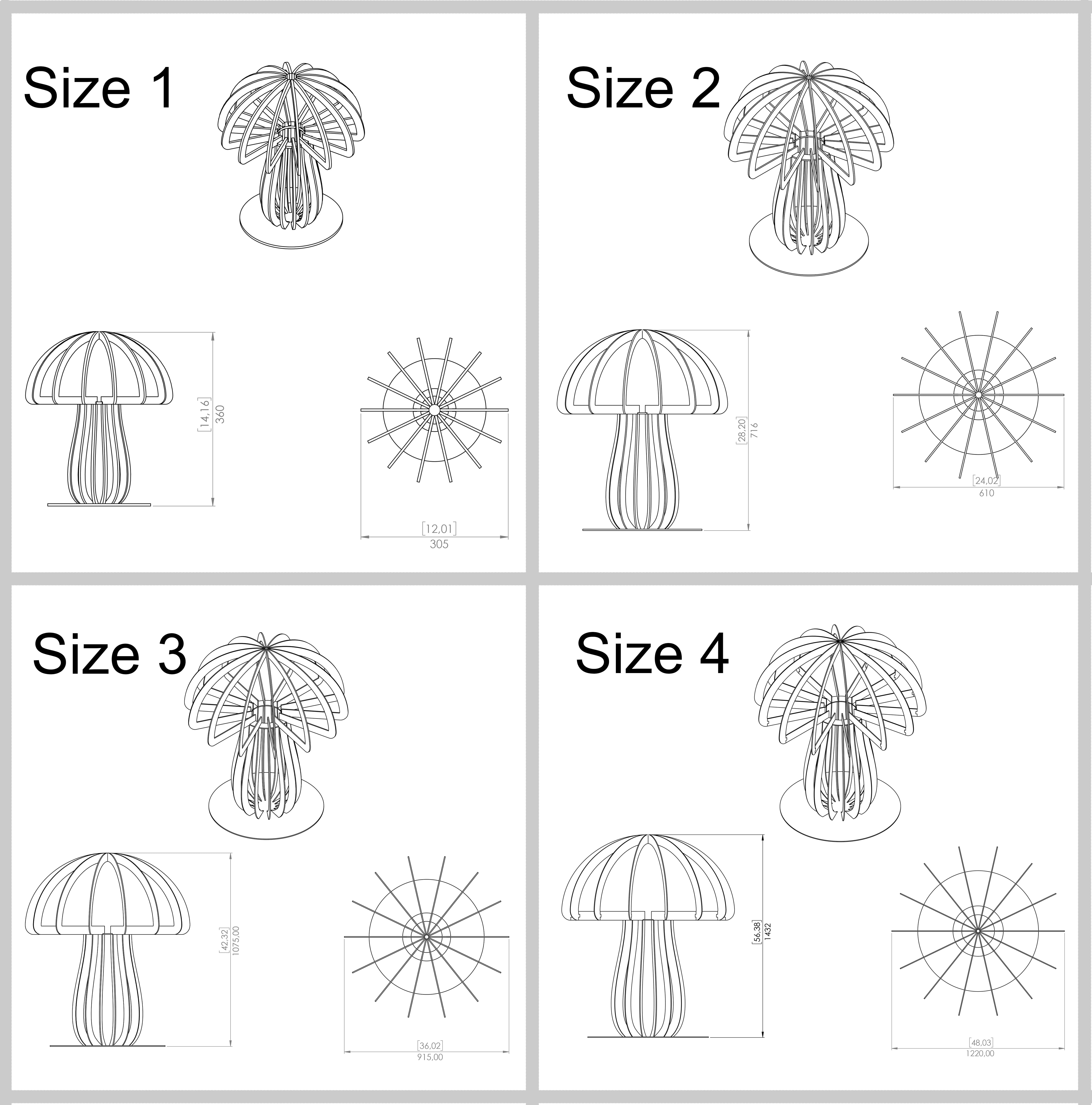 Mushroom Garden Decor Four Sizes. Home Backyard Decoration DXF and SVG ...