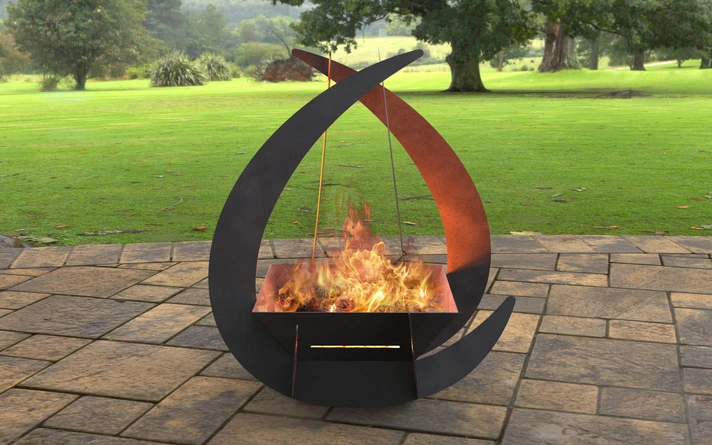 Drop Fire Pit with Square Base DXF and SVG Art and Design Files for CNC ...