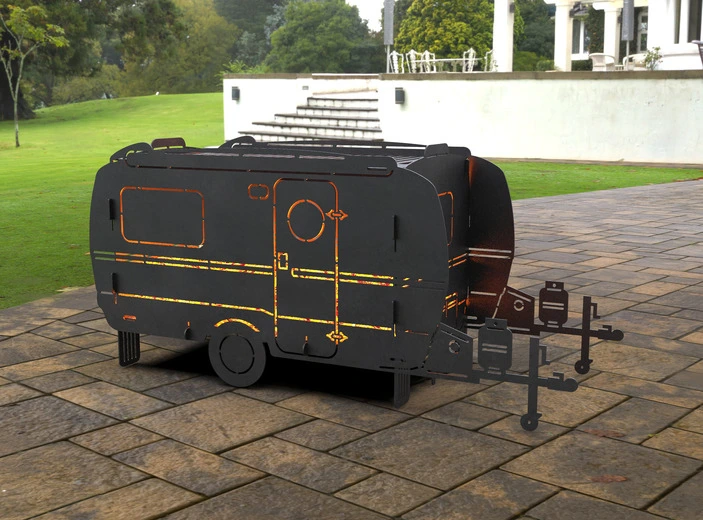 Camper Trailer Fire Pit Grill DXF and SVG Art and Design Files for CNC ...