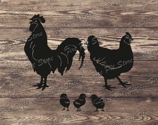 Gallo, gallina, pollitos archivos artísticos y de diseño DXF y SVG para ...