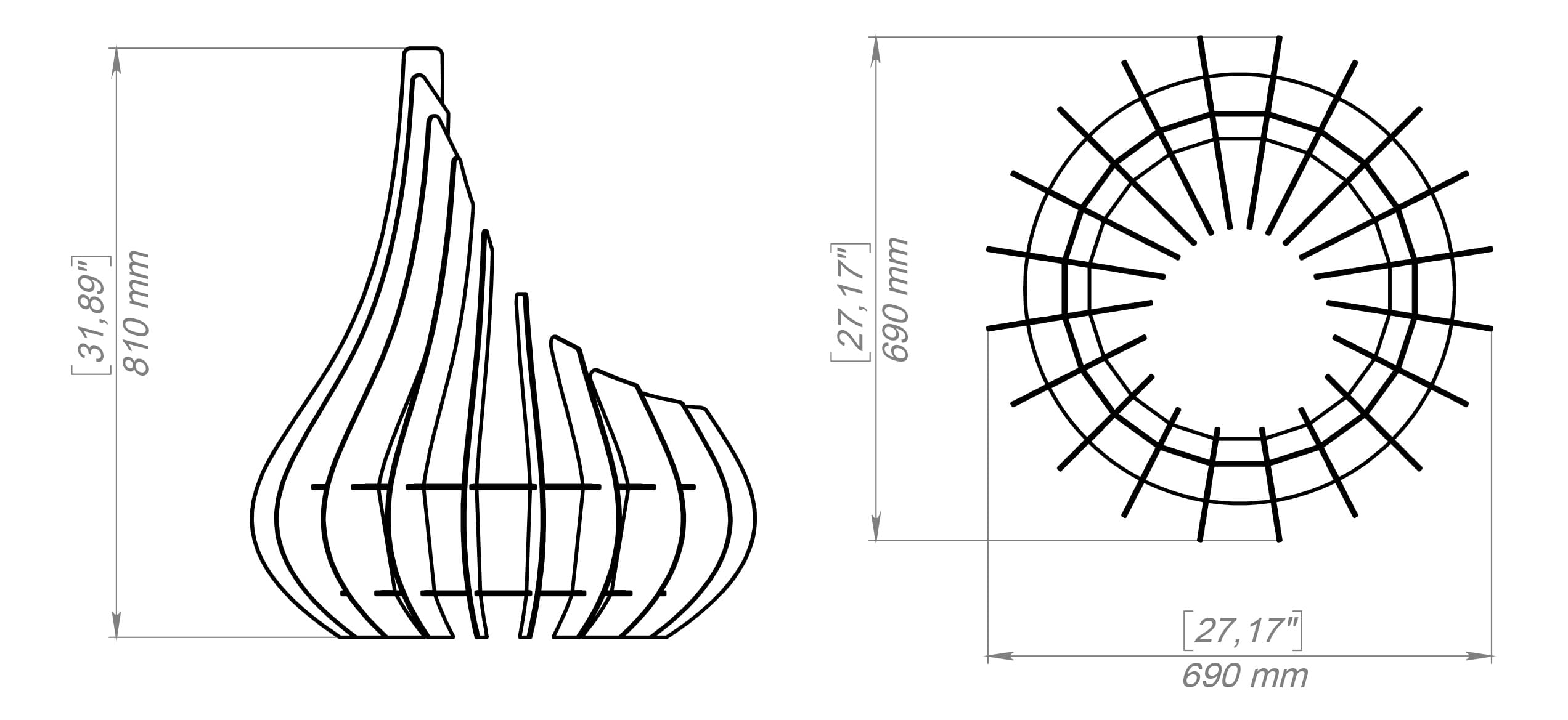 Drop Fire Pit V2 DXF and SVG Art and Design Files for CNC/Laser/Plasma ...