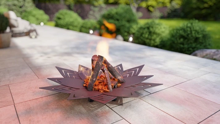Flower Outdoor Fire Pit V2 DXF and SVG Art and Design Files for CNC ...