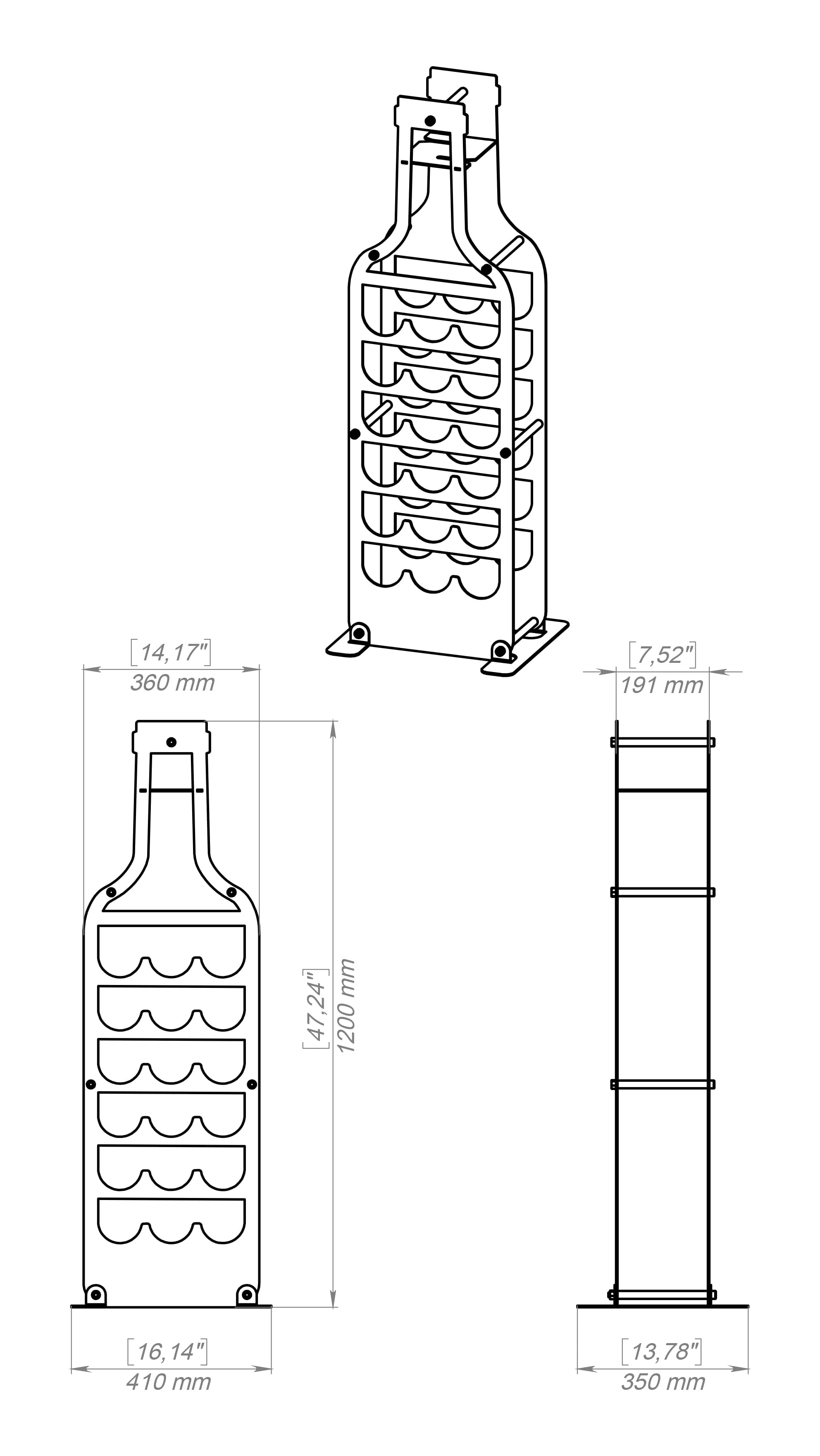 Big Bottle Wine Rack DXF and SVG Art and Design Files for CNC/Laser ...