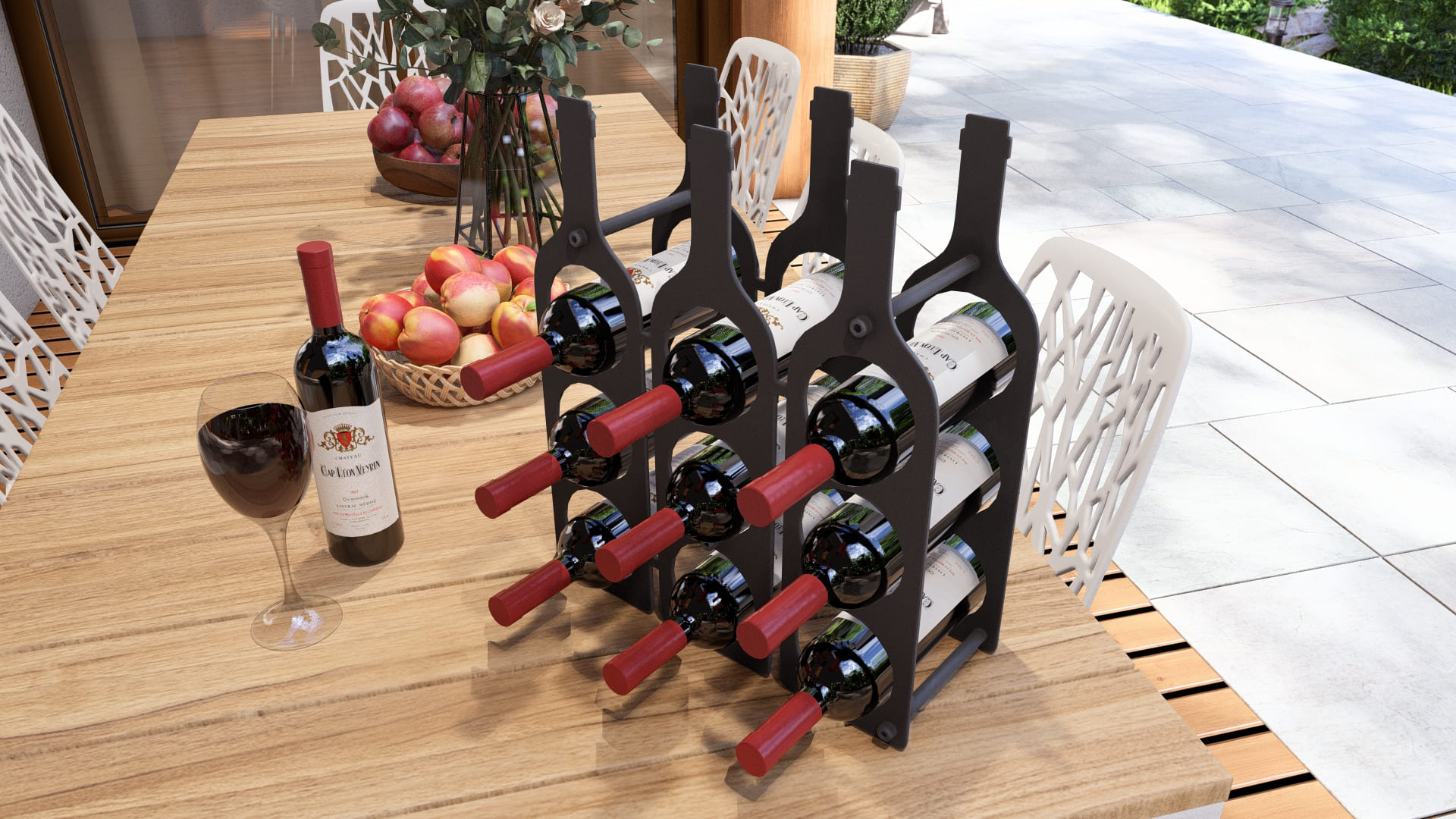 Bottle V3 Wine Rack DXF and SVG Art and Design Files for CNC/Laser ...