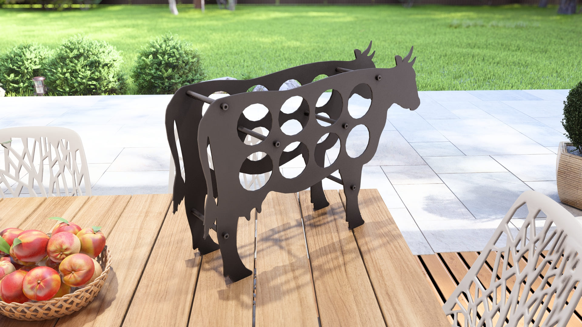 Cow Wine Rack DXF and SVG Art and Design Files for CNC/Laser/Plasma ...