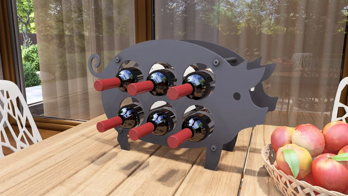 Pig Wine Rack DXF and SVG Art and Design Files for CNC/Laser/Plasma ...