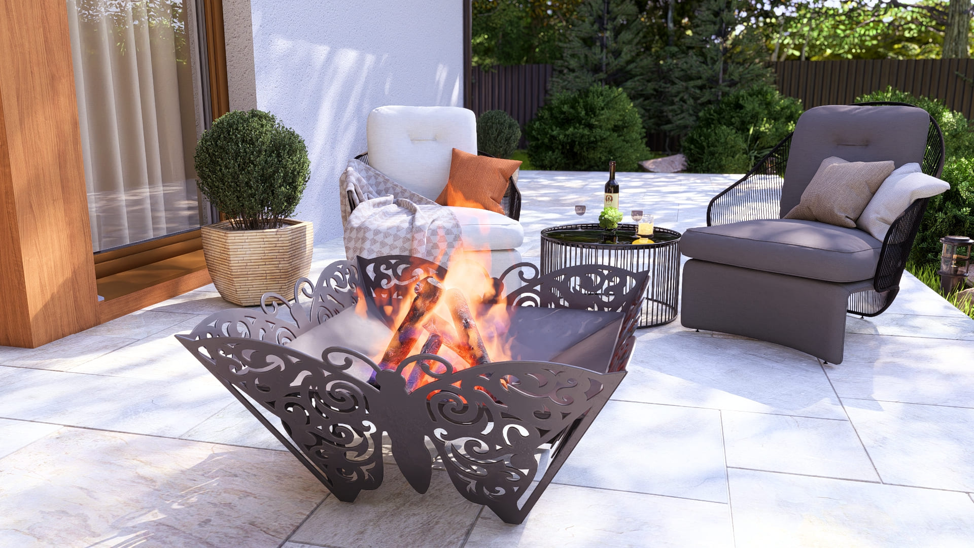 Butterfly Fire Pit DXF and SVG Art and Design Files for CNC/Laser ...