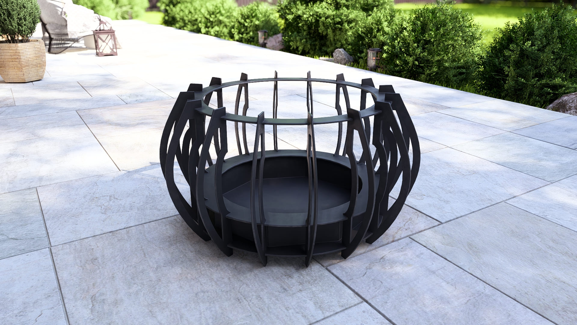 Cage Fire Pit DXF and SVG Art and Design Files for CNC/Laser/Plasma ...