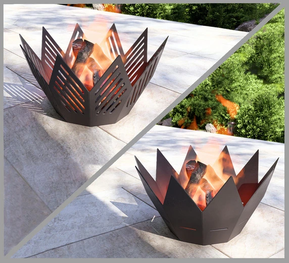 Brasero Couronne 2 en 1 V2 Fichiers d'art et design DXF et SVG pour découpe CNC/Laser/Plasma ...