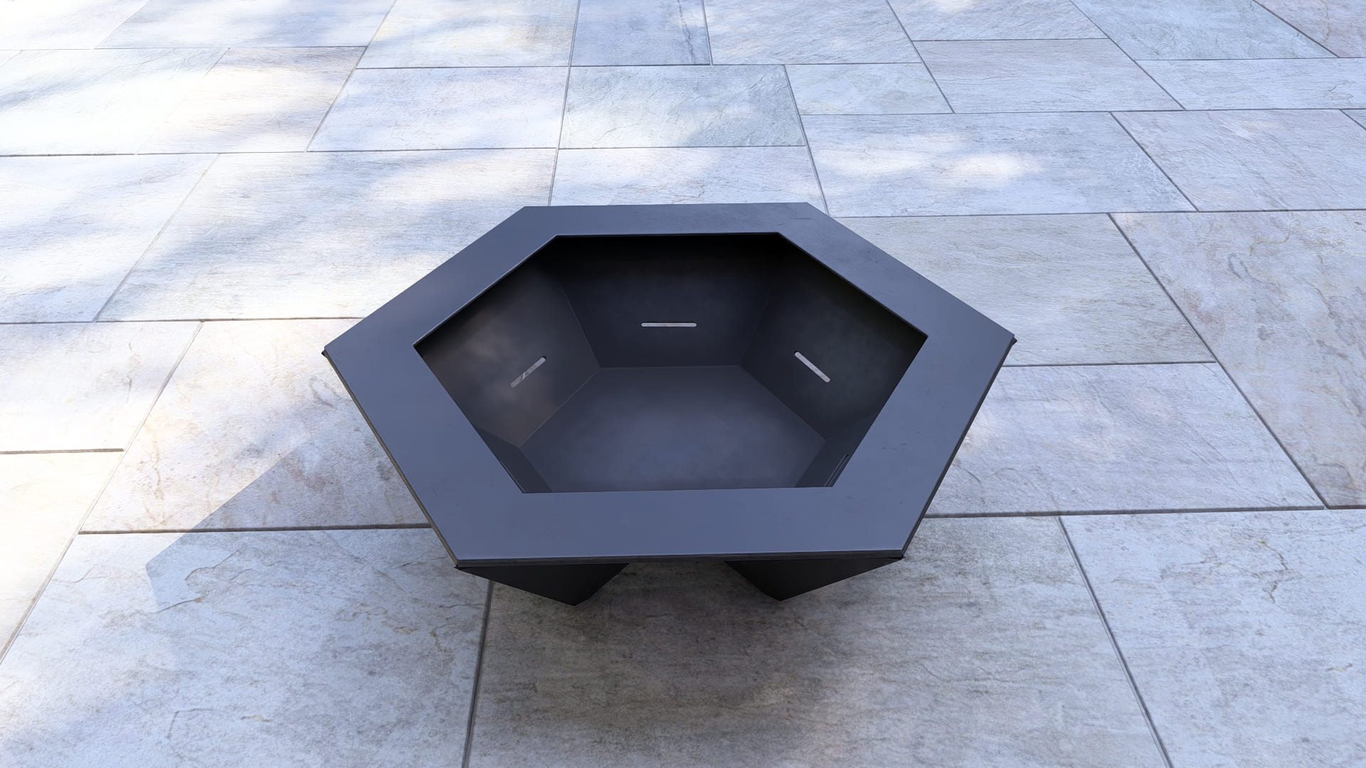 Hexagon Fire Pit with Triangular Legs V1 DXF and SVG Art and Design ...