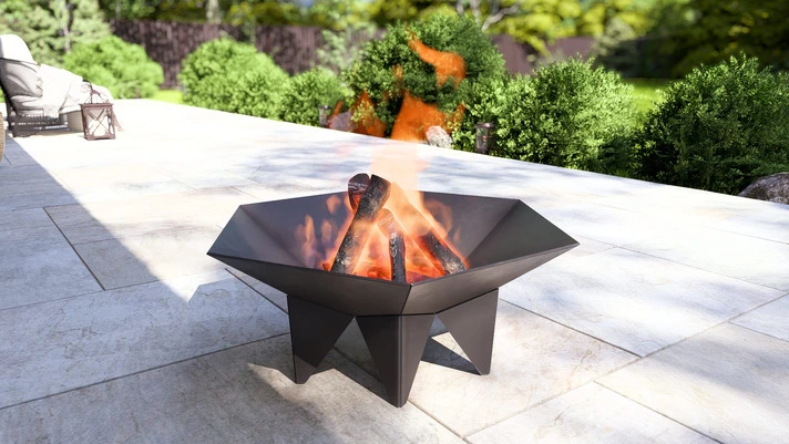 Hexagon Fire Pit with Triangular Legs V2 DXF and SVG Art and Design ...