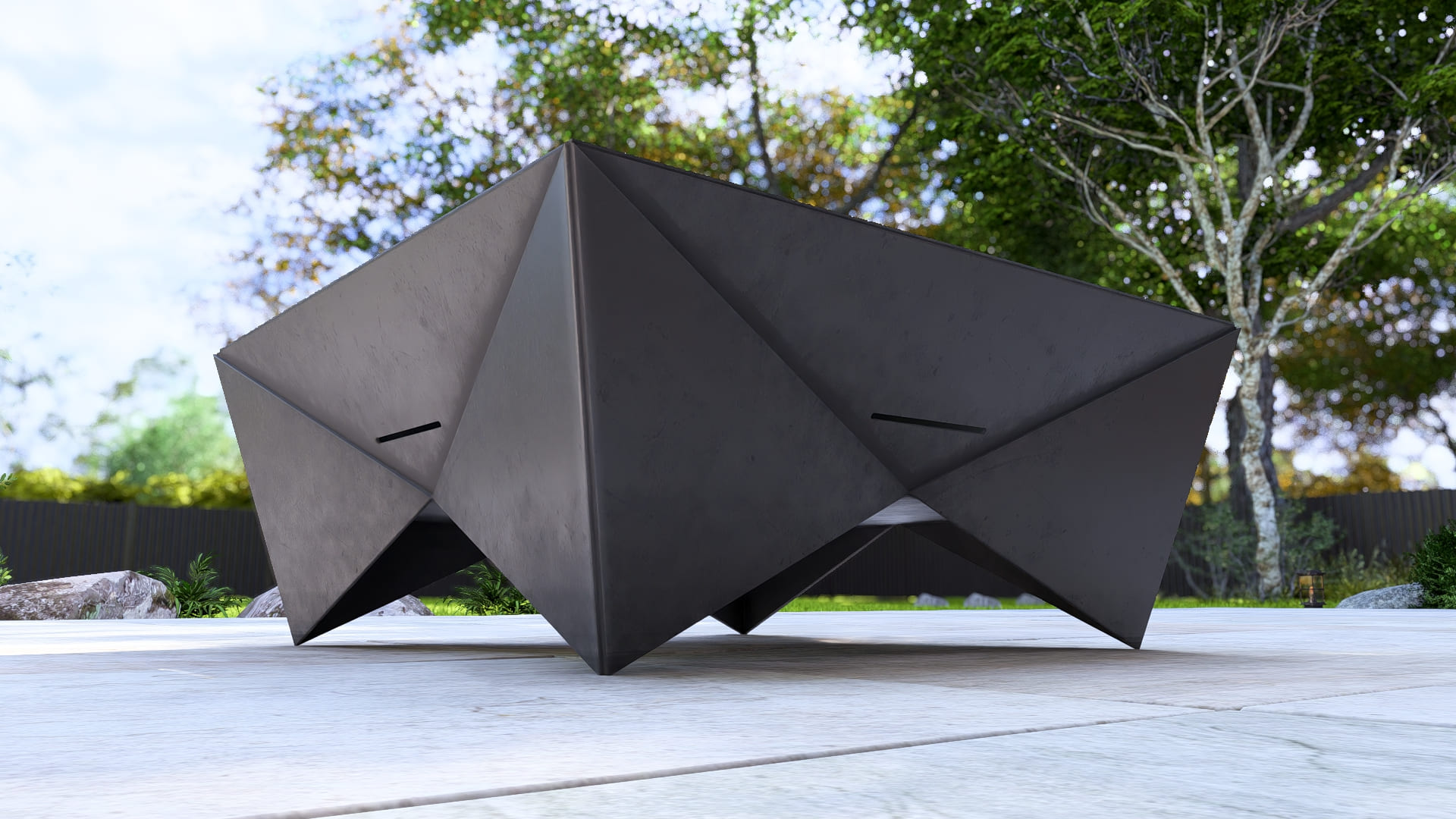 Square Fire Pit with Triangular Legs V2 DXF and SVG Art and Design Files for CNC/Laser/Plasma ...