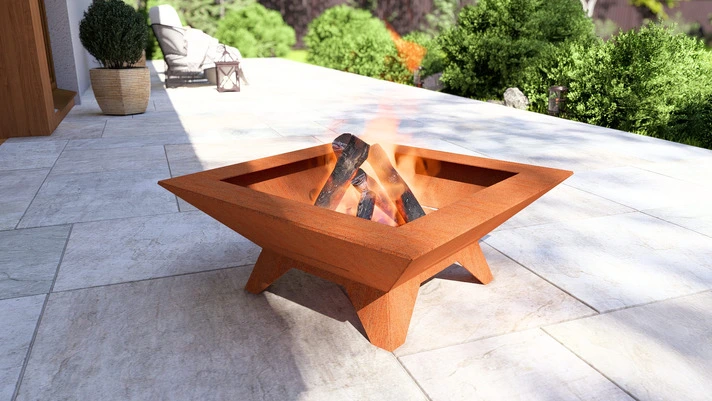 Stylish Square Fire Pit with Legs V1 DXF and SVG Art and Design Files ...